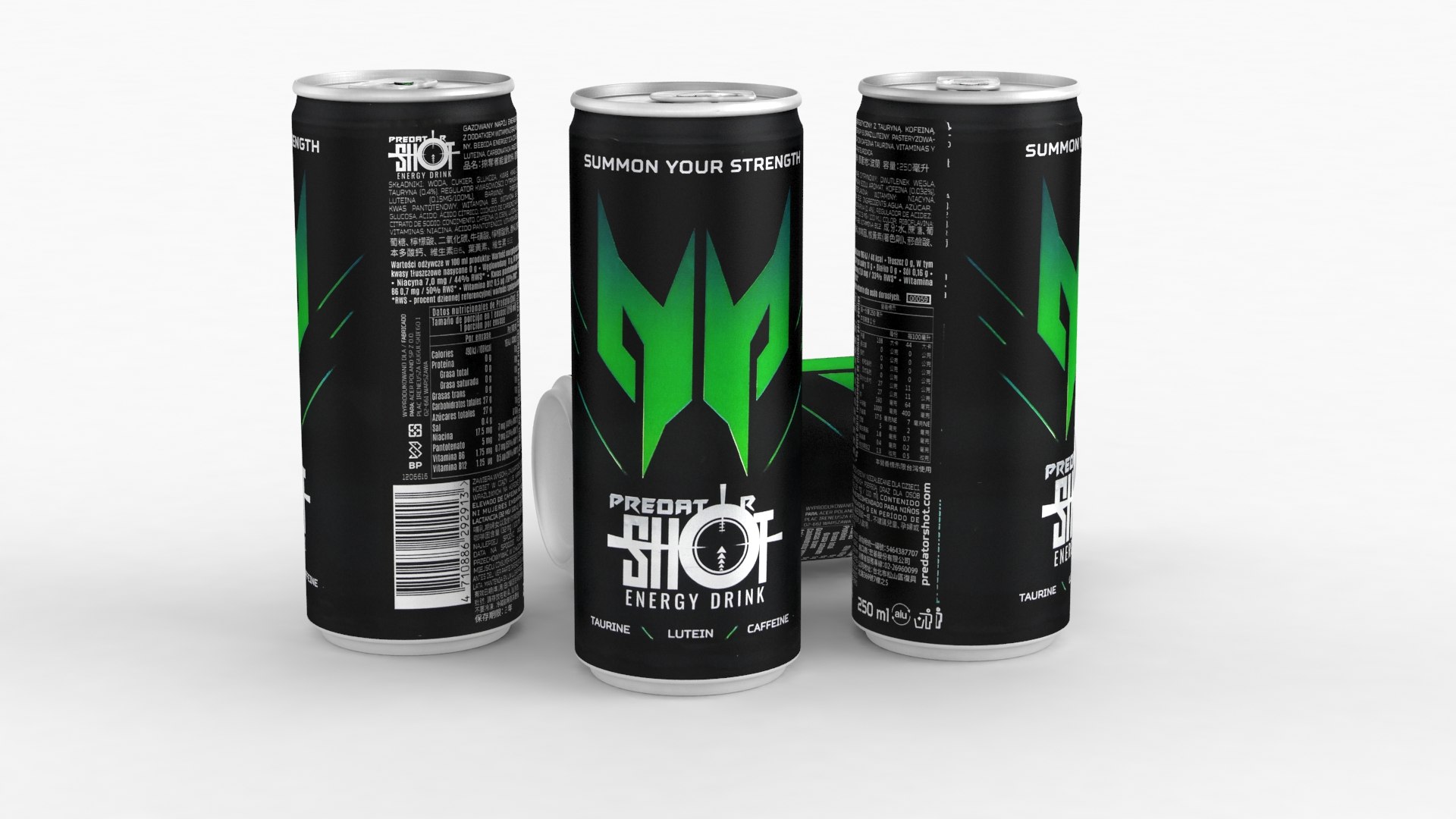 3D Beverage Can Predator Shot Energy Drink 250ml 2022 - TurboSquid 1932877