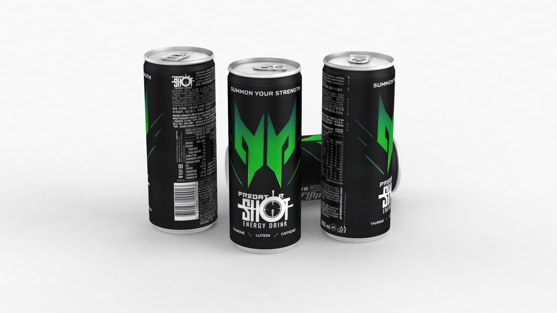 3D Beverage Can Predator Shot Energy Drink 250ml 2022 - TurboSquid 1932877