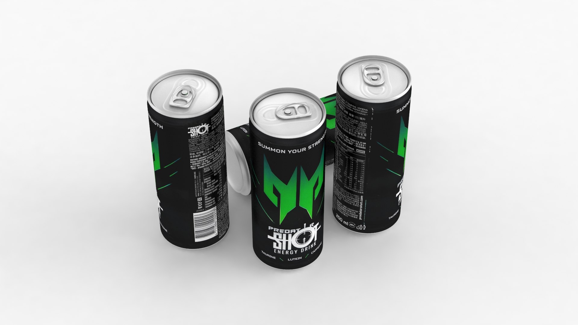 3D Beverage Can Predator Shot Energy Drink 250ml 2022 - TurboSquid 1932877