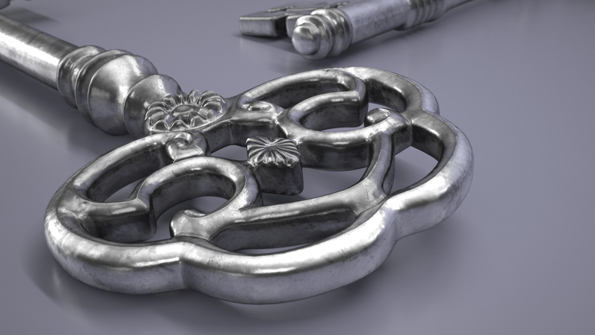 3D Antique Ornate Skeleton Key Silver For 3D Print - TurboSquid 2256867