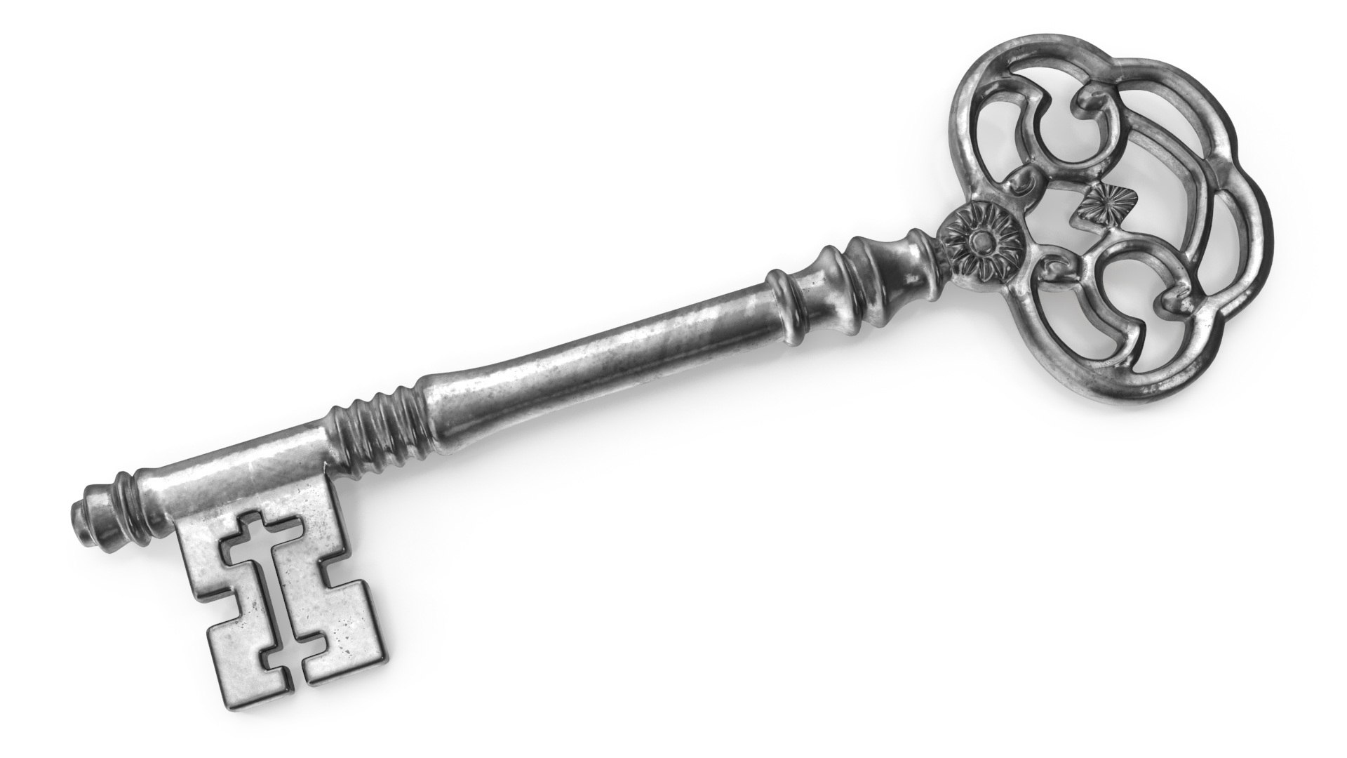 3D Antique Ornate Skeleton Key Silver For 3D Print - TurboSquid 2256867