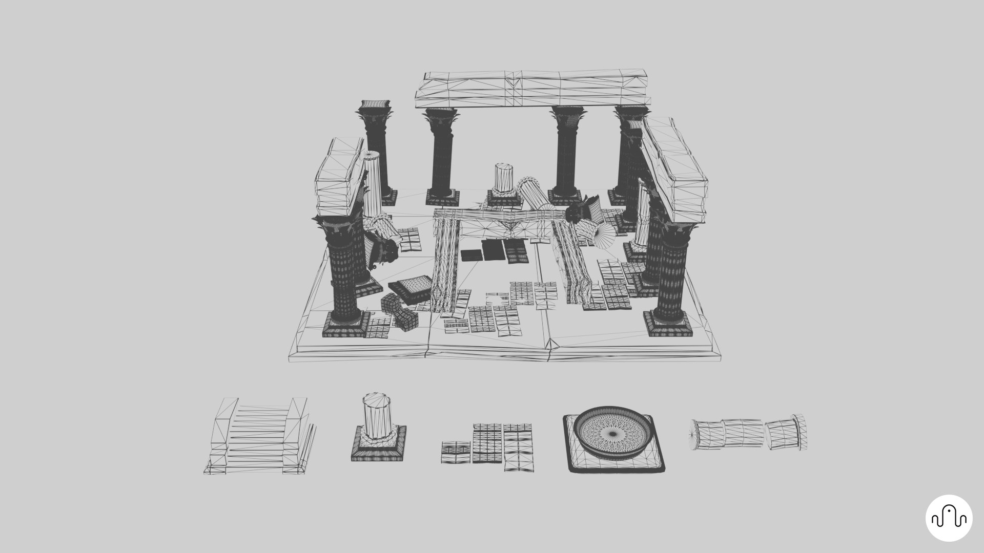 3D Set Of Ancient Greek Ruins Items - TurboSquid 2095032