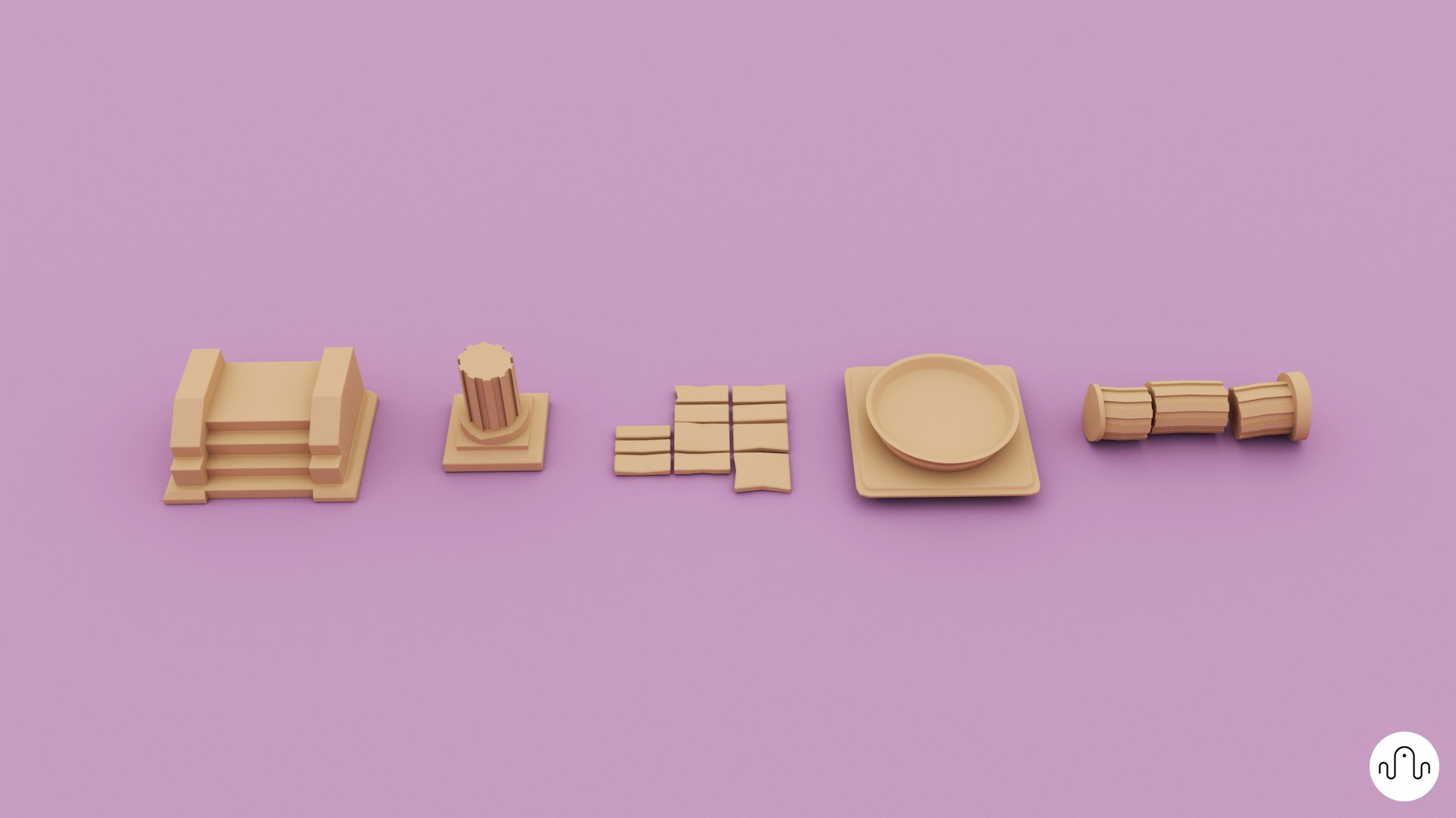 3D Set Of Ancient Greek Ruins Items - TurboSquid 2095032