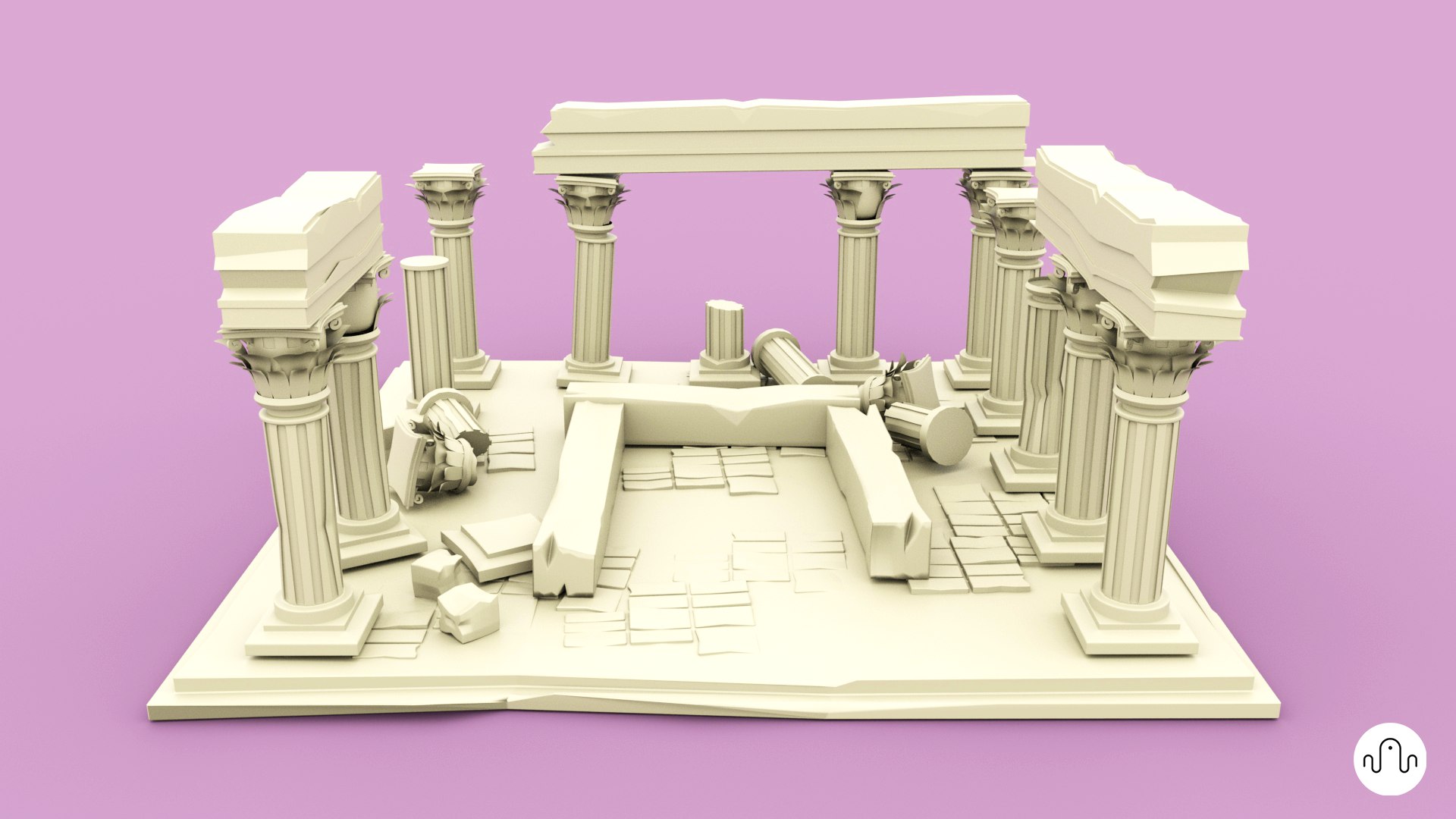 3D Set Of Ancient Greek Ruins Items - TurboSquid 2095032