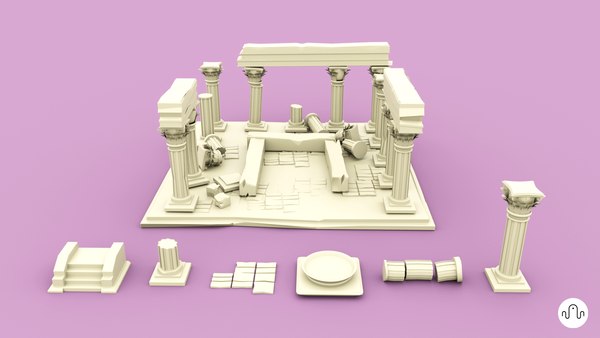 Set of ancient greek ruins items3D模型 - TurboSquid 2095032