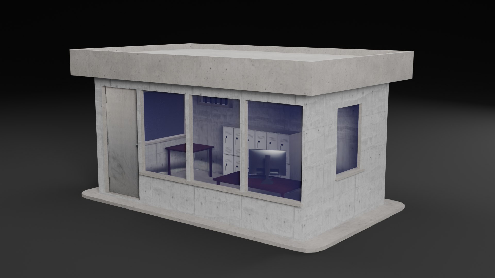Low Poly Security Cabin 3D Model - TurboSquid 2344302