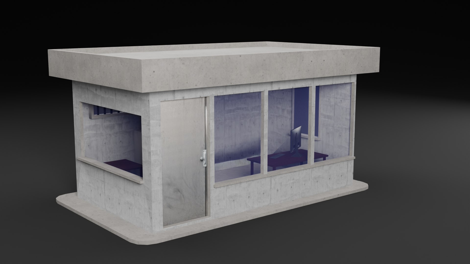 Low Poly Security Cabin 3D Model - TurboSquid 2344302