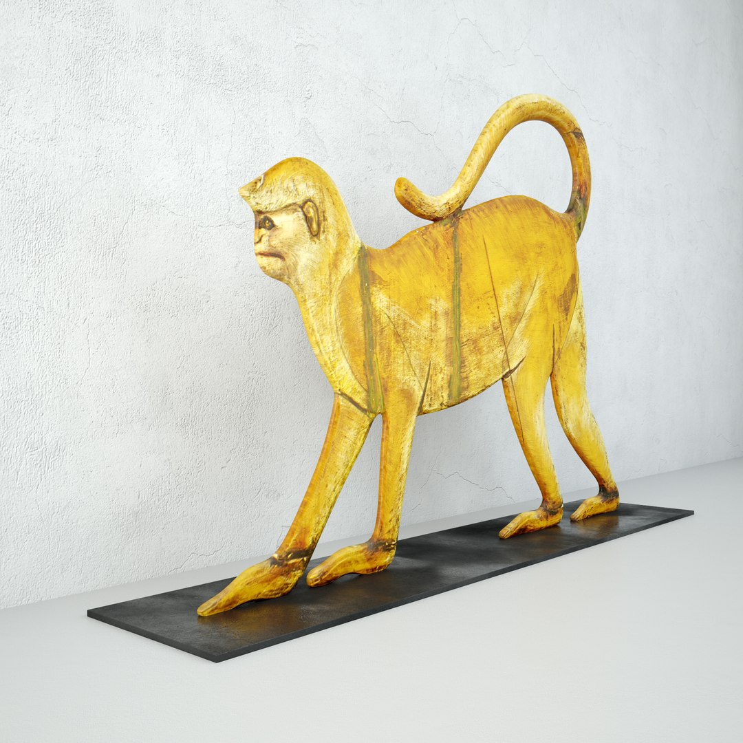 3D Vintage Wood Monkey Decor - TurboSquid 2158131