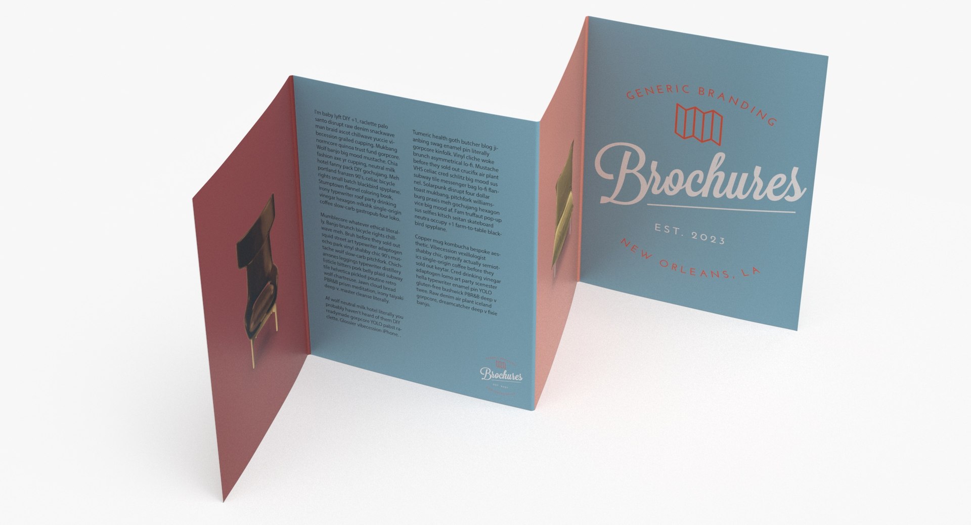 3D Brochure Four Fold Pose 01 Blank And Generic Basic Poses Model - TurboSquid 2150205