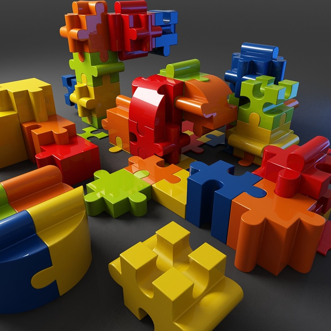 3d Model Jigsaw Puzzle Building Blocks