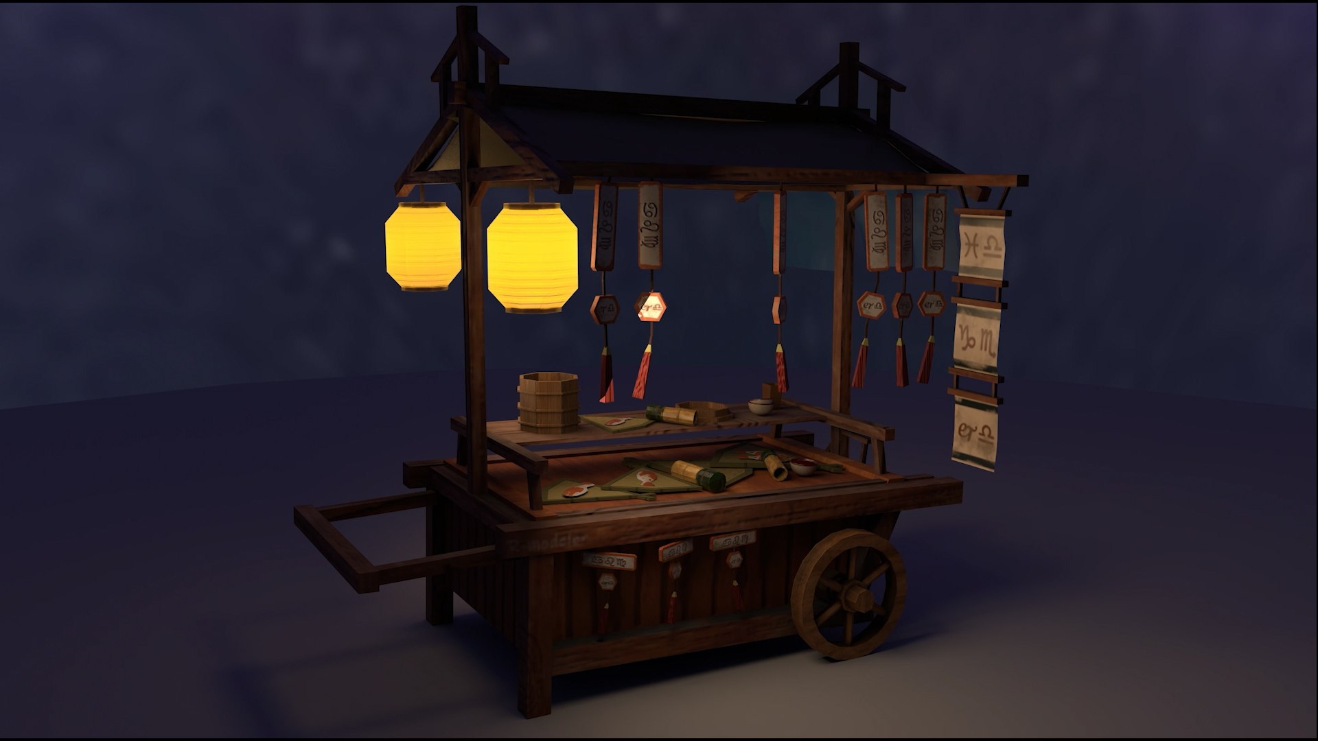 Food Cart Low Poly 3D Model - TurboSquid 2106445