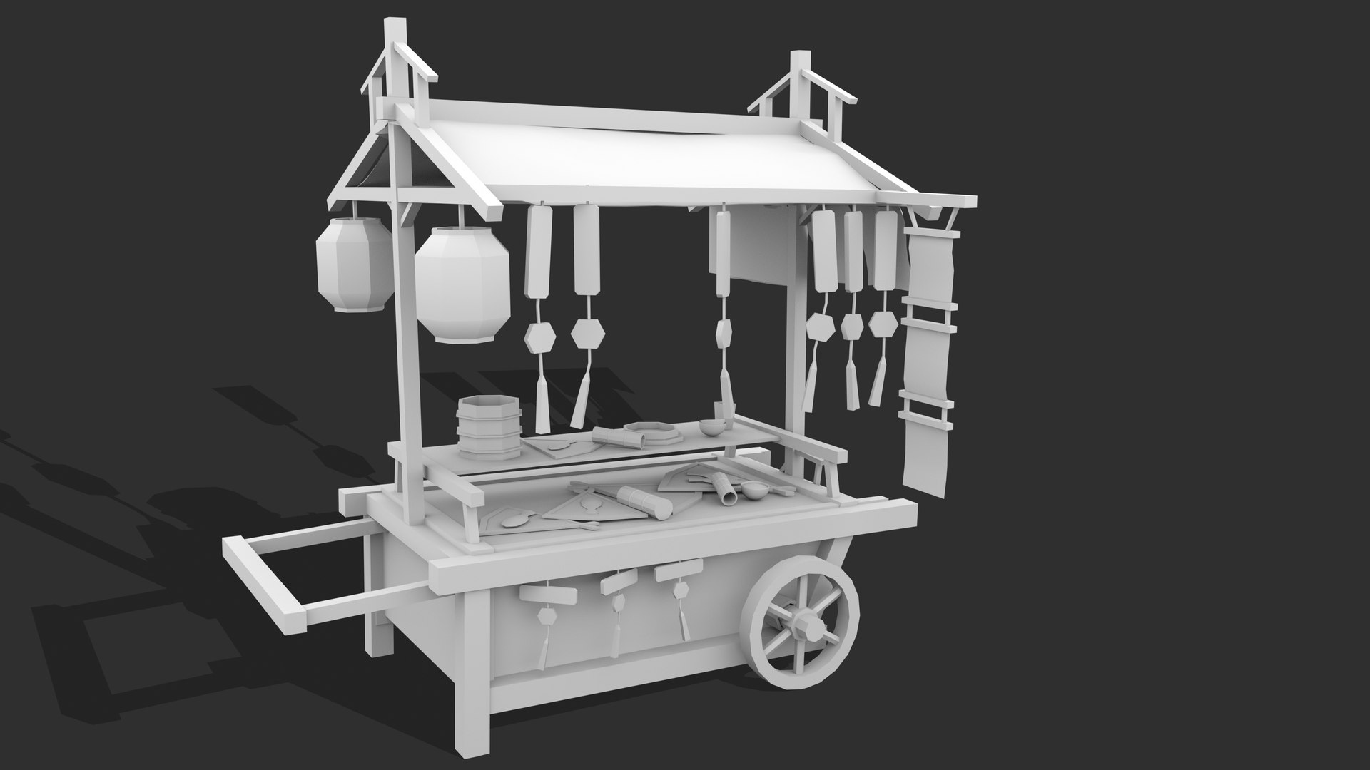 Food Cart Low Poly 3D Model - TurboSquid 2106445
