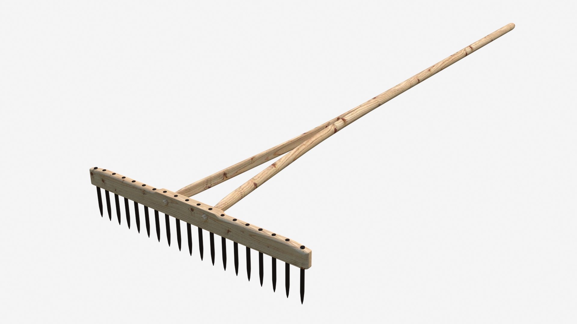 Rake wooden 3D - TurboSquid 1221406