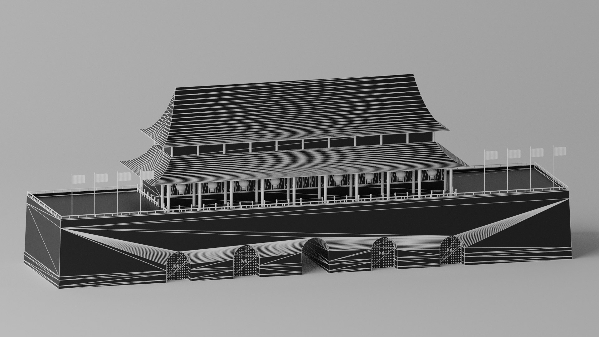 3D Cartoon Tiananmen Building China Beijing Model - TurboSquid 2135487