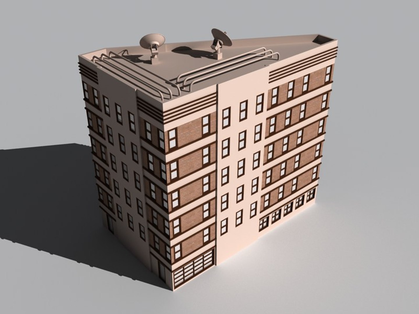 Triangular Building 2 3d Model