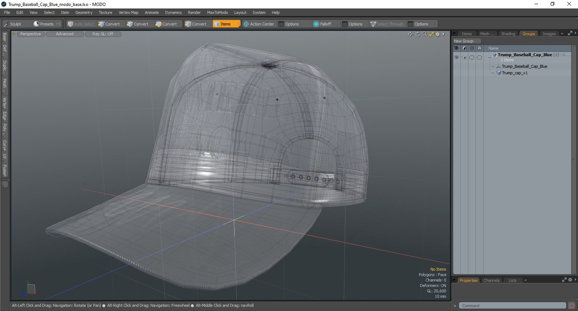 Trump Baseball Cap Blue 3D Model - TurboSquid 2300545