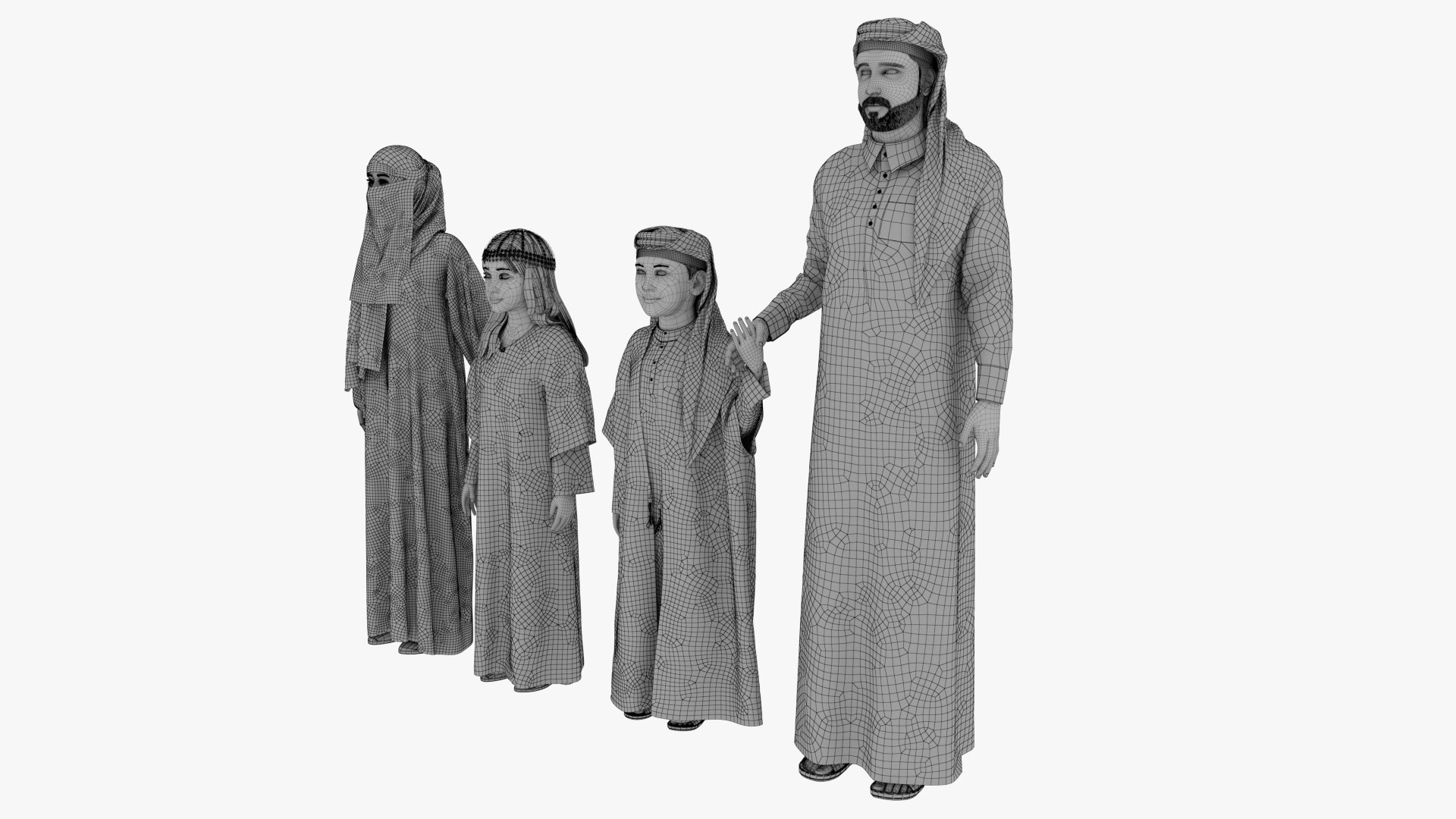 Arab Traditional Family 3D Model - TurboSquid 2199721