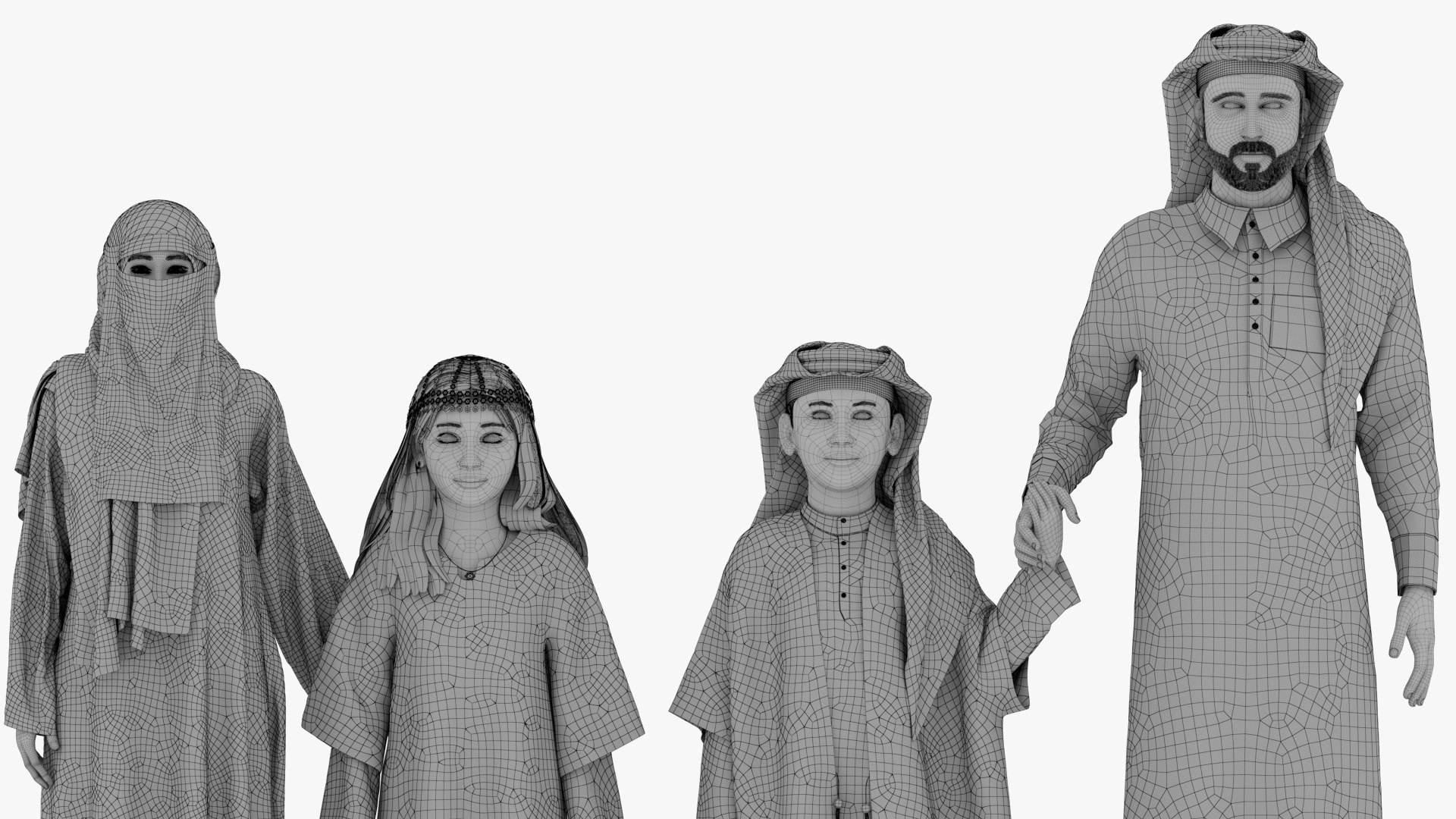 Arab Traditional Family 3D Model - TurboSquid 2199721