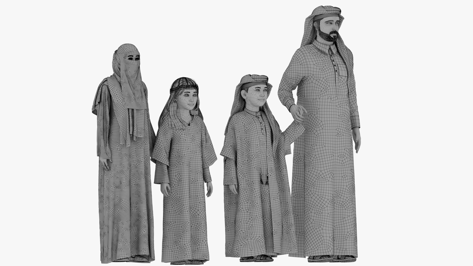 Arab Traditional Family 3D Model - TurboSquid 2199721