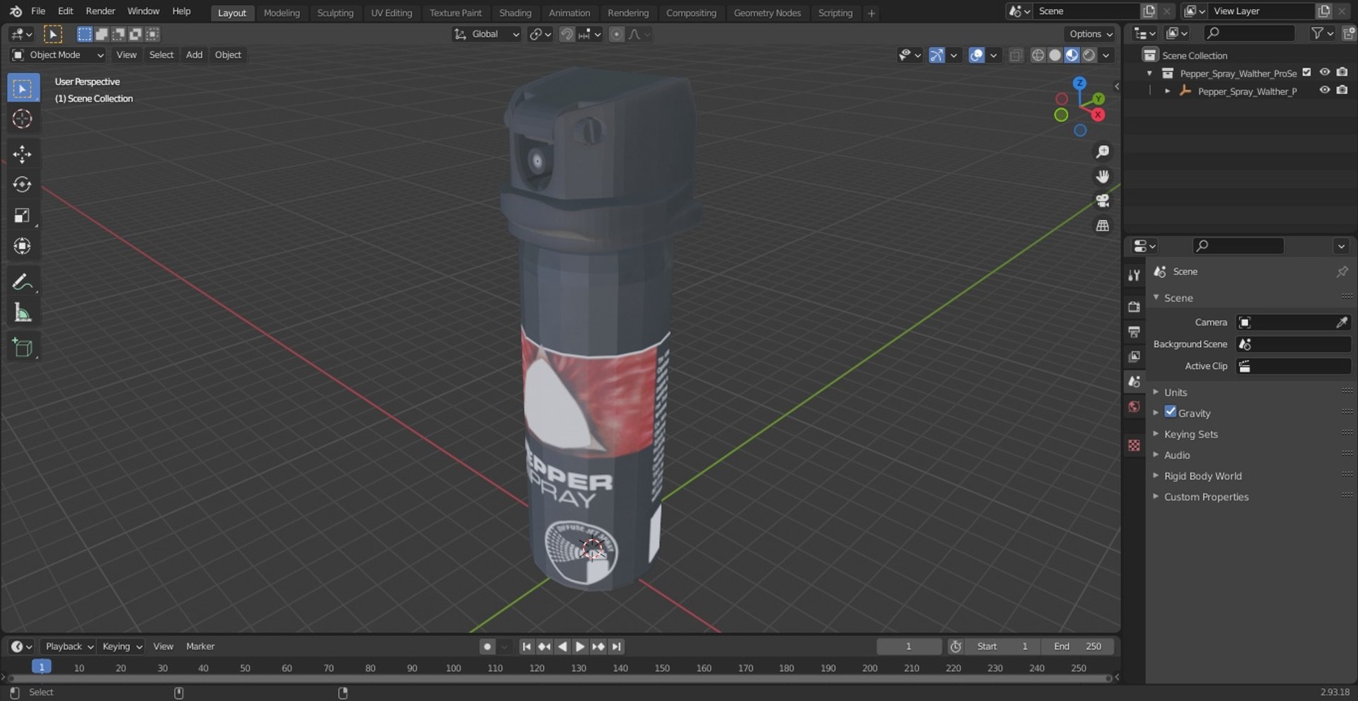 Self Defence Pepper Spray 3D model - TurboSquid 2164174