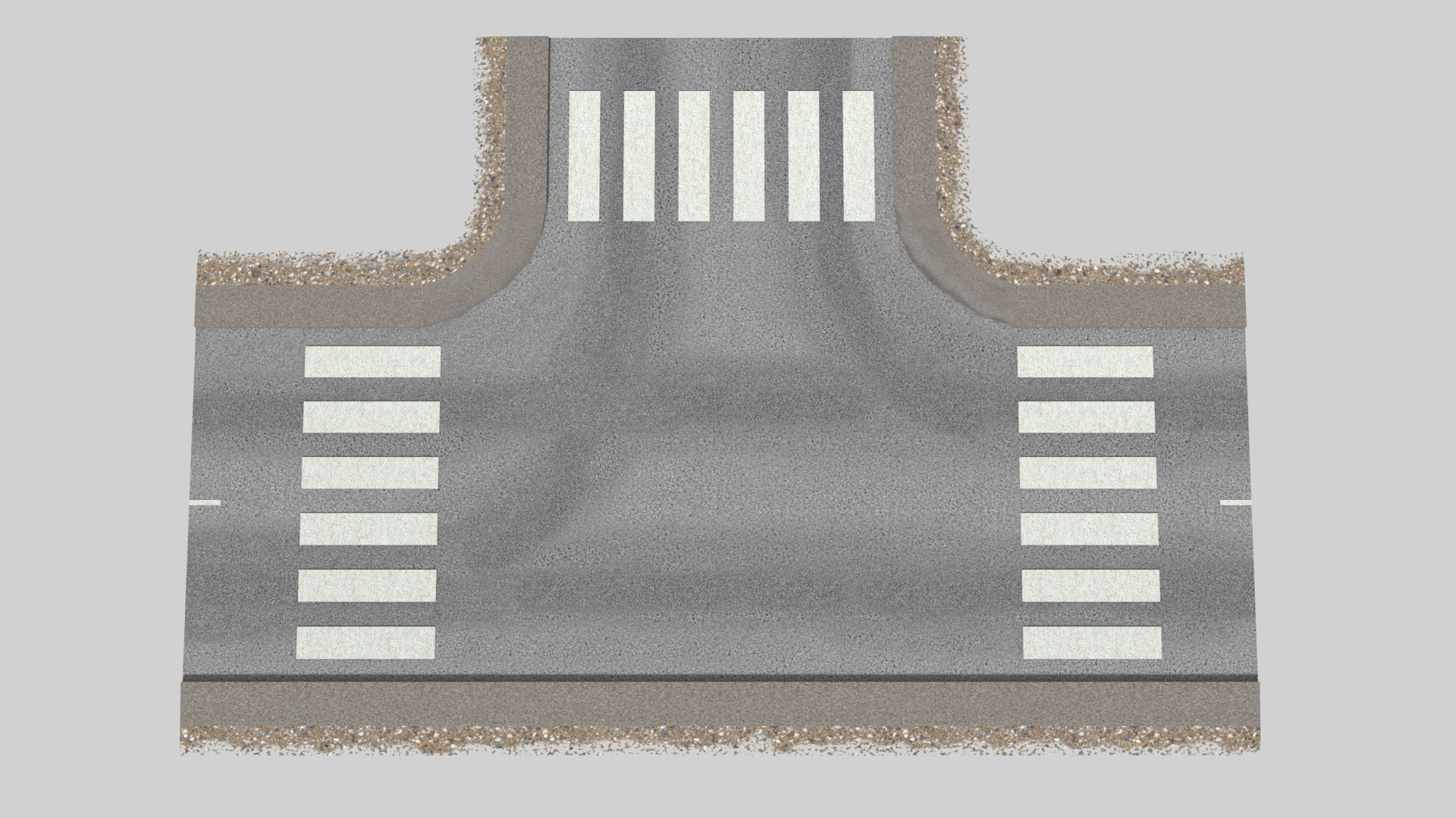 3d Model Of Lane 2 Road Intersections