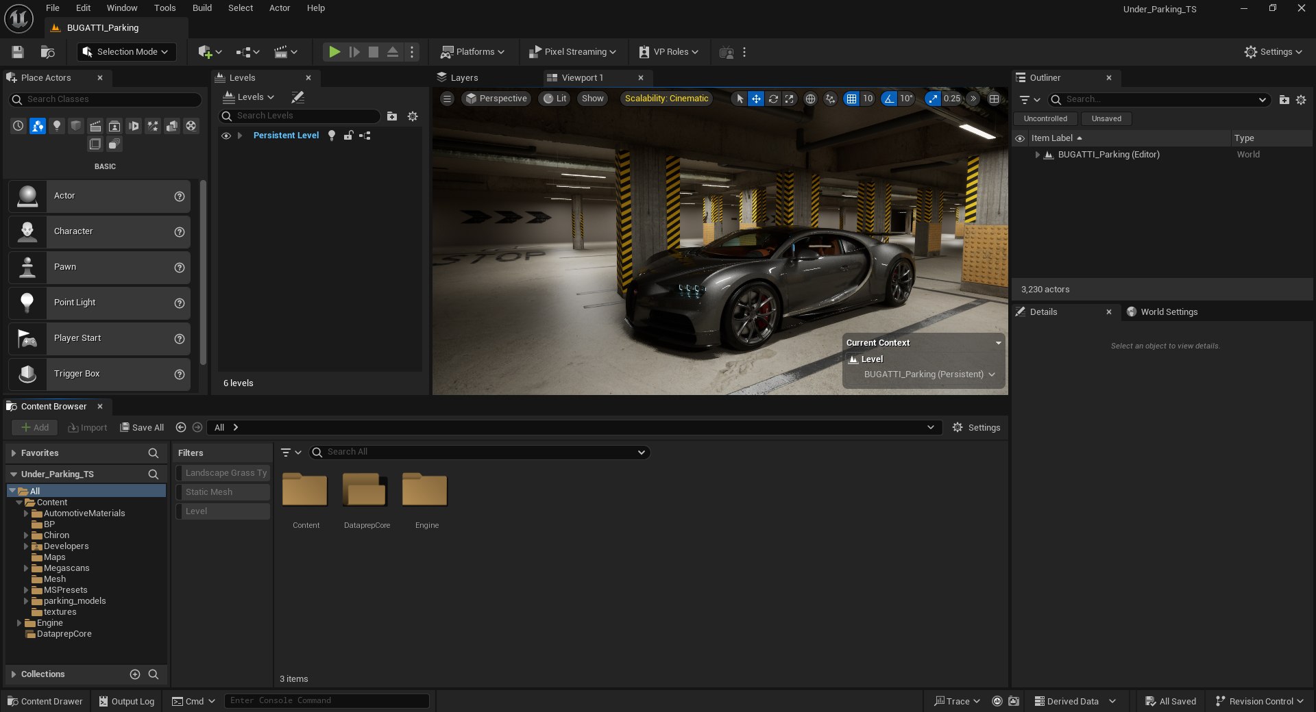 3D Unreal Engine 5 - Underground Car Park - TurboSquid 2279523