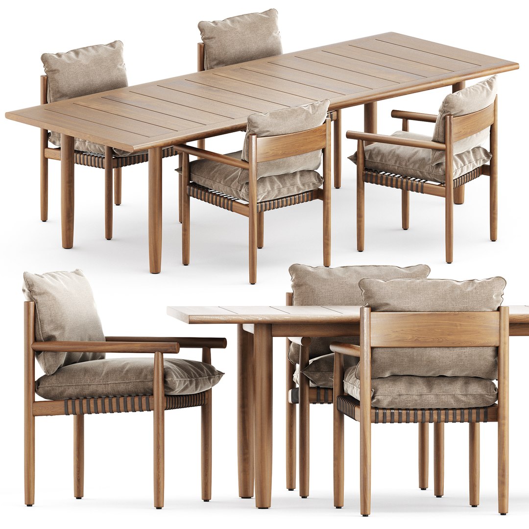 Tibbo Armchair And Dining Table Model - TurboSquid 1999743