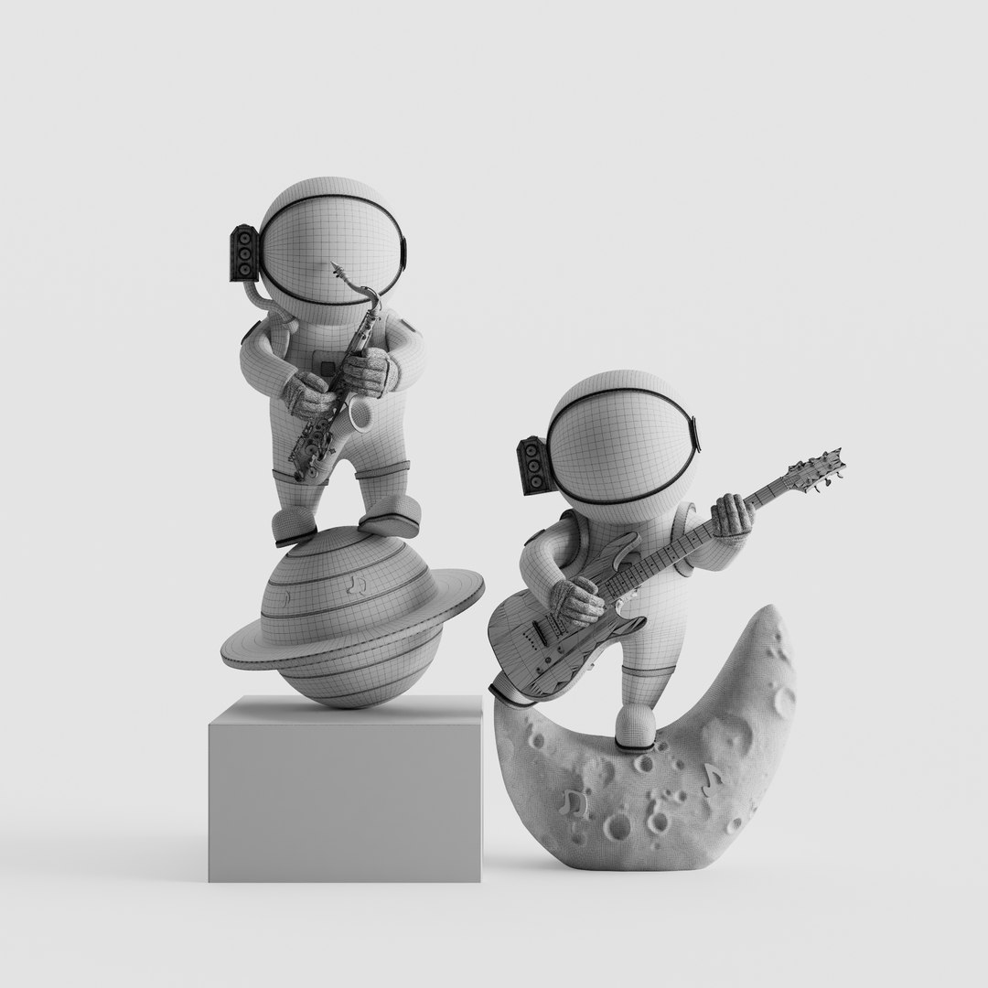3D astronaut decoration set - TurboSquid 1776630