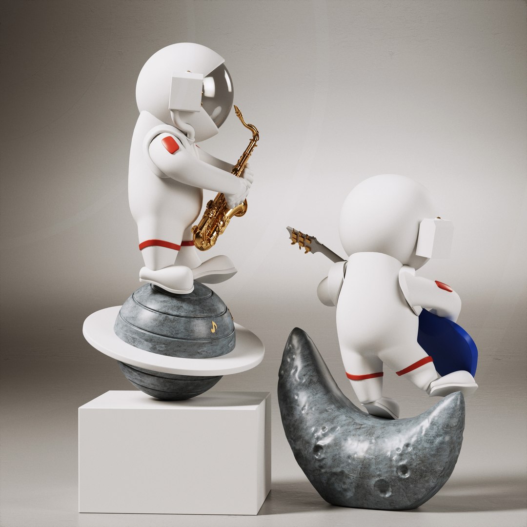 3D astronaut decoration set - TurboSquid 1776630