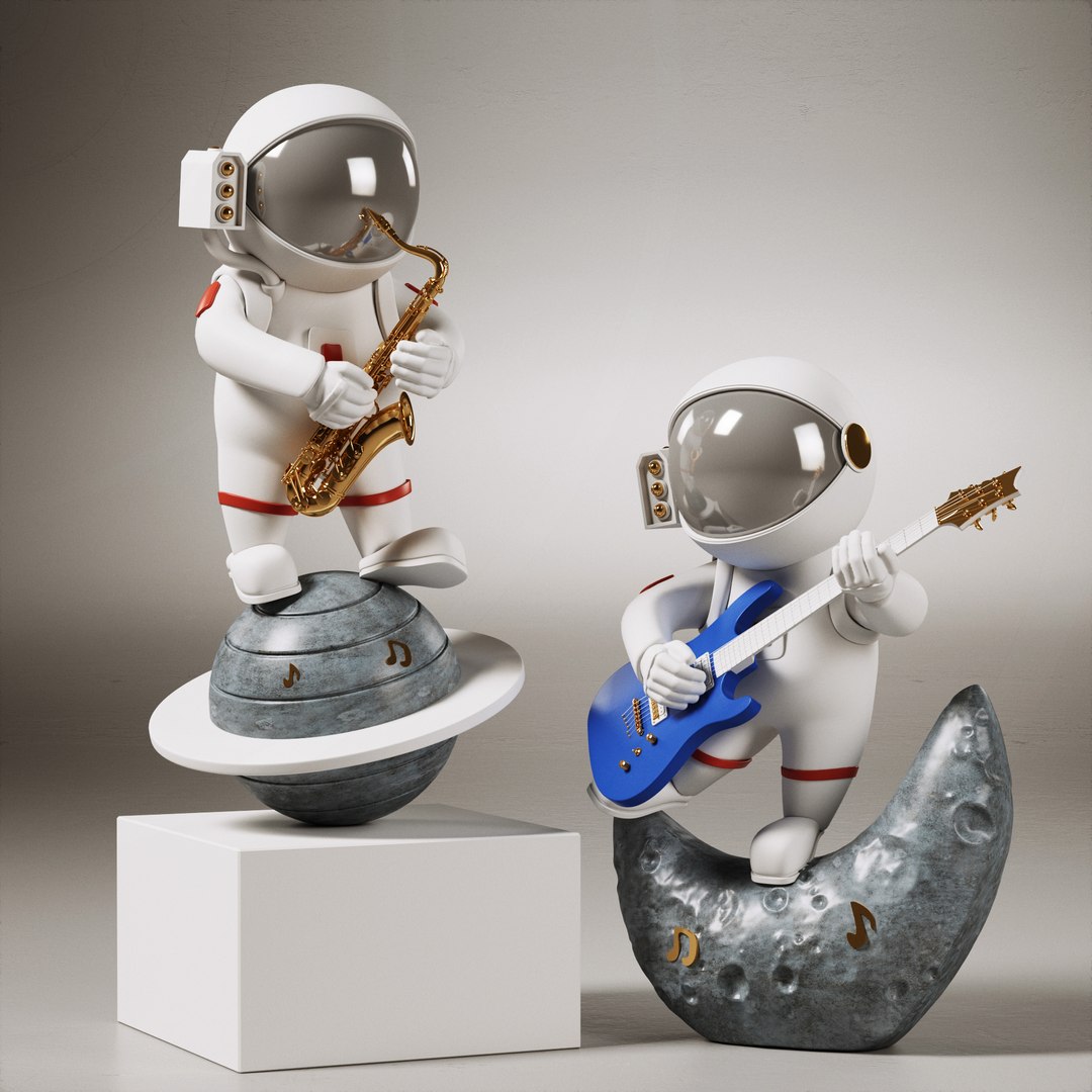 3D astronaut decoration set - TurboSquid 1776630