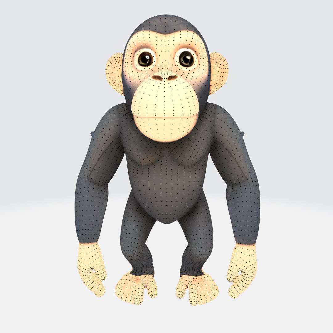 3D Cartoon Chimpanzee Model - TurboSquid 2272273
