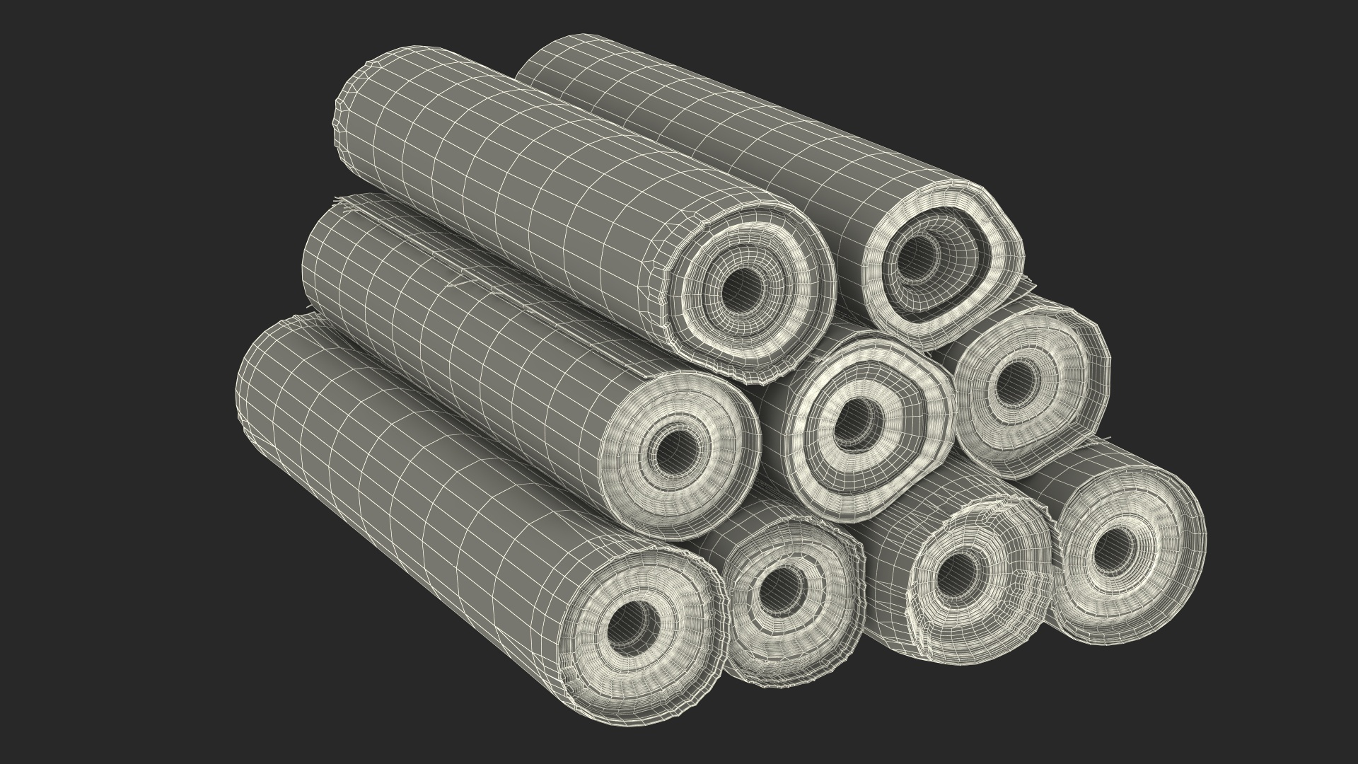 3D Pile Of Differently Colored Fabric Rolls - TurboSquid 2113744