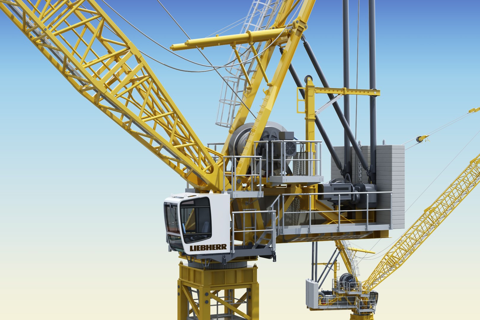 3D Model Tower Crane LIEBHERR 710 HC-L Litronic Luffing - TurboSquid ...