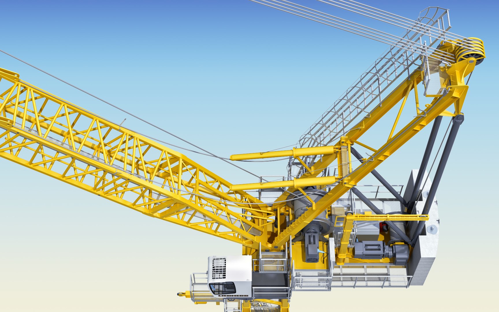 3D Model Tower Crane LIEBHERR 710 HC-L Litronic Luffing - TurboSquid 2303376