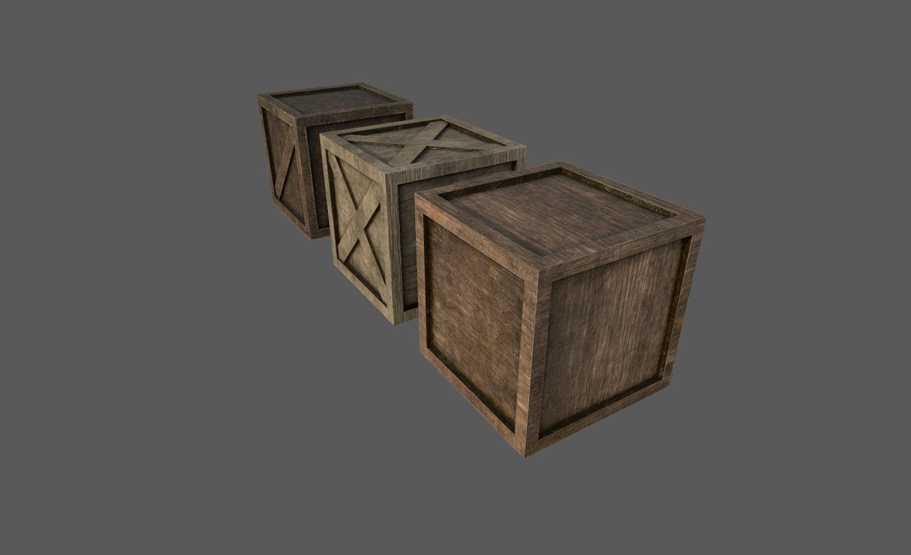 3D Wood Boxes Model - TurboSquid 1418297