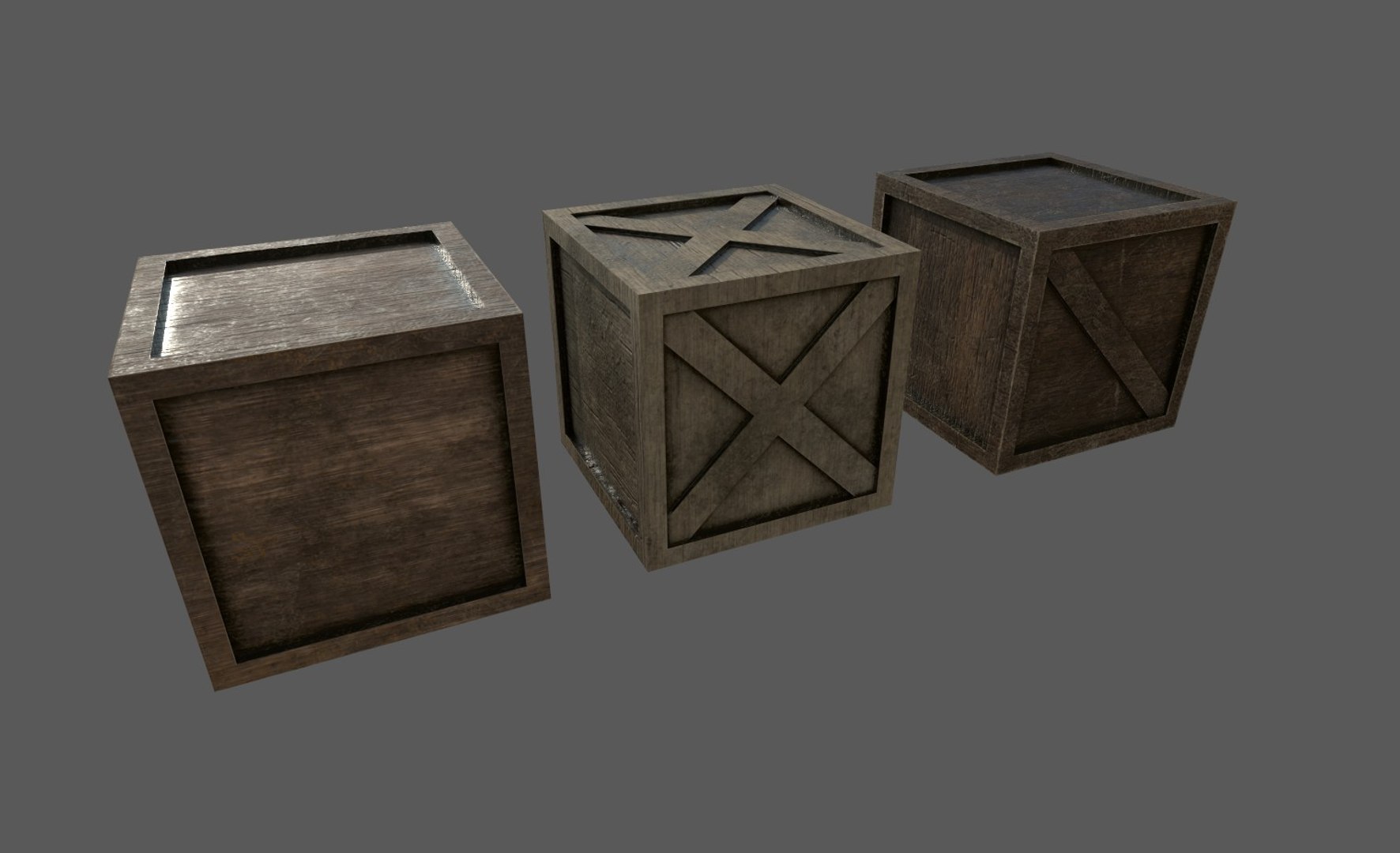 3D Wood Boxes Model - TurboSquid 1418297