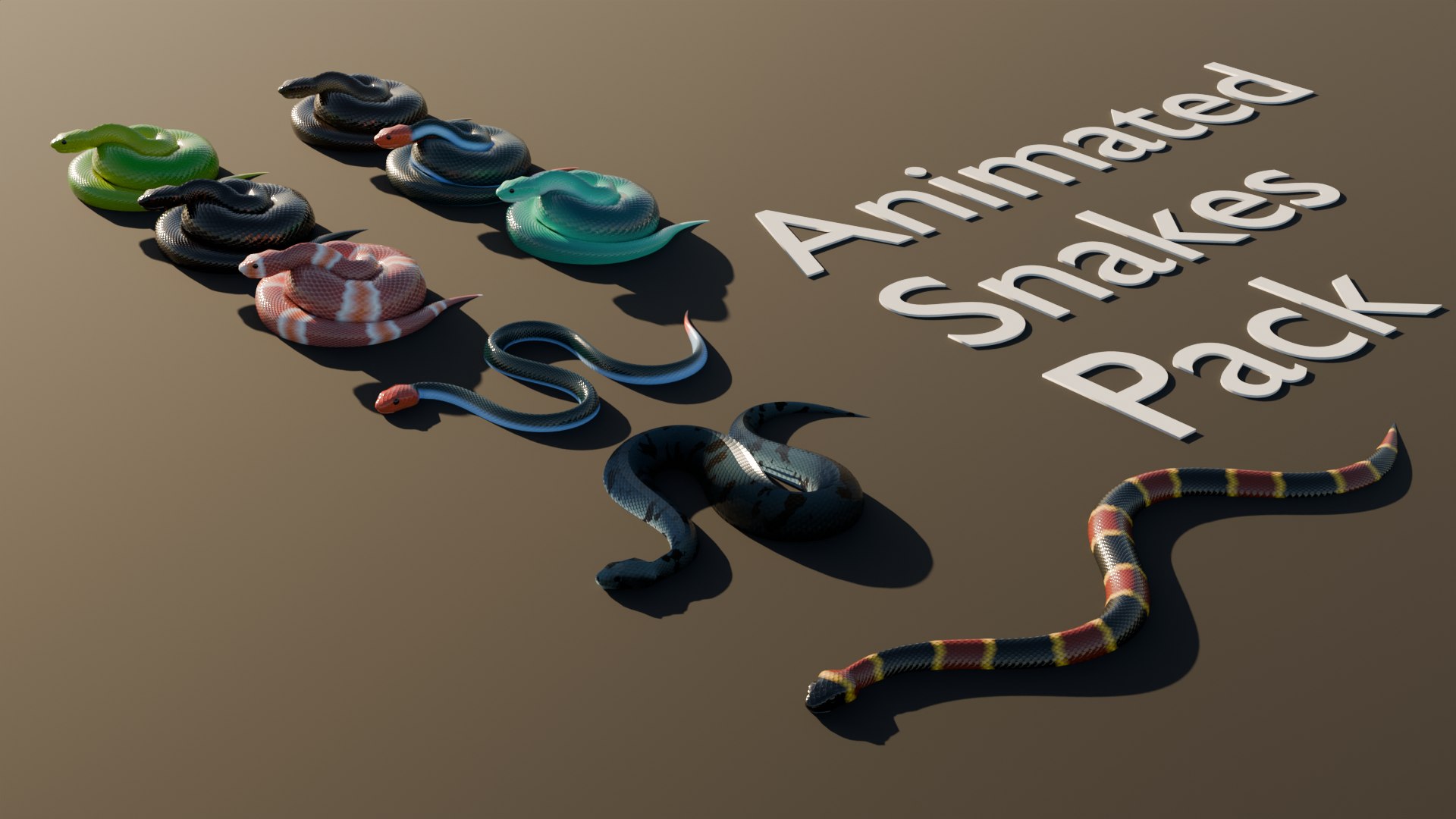 Animated Snake Pack 3D Model - TurboSquid 2233917