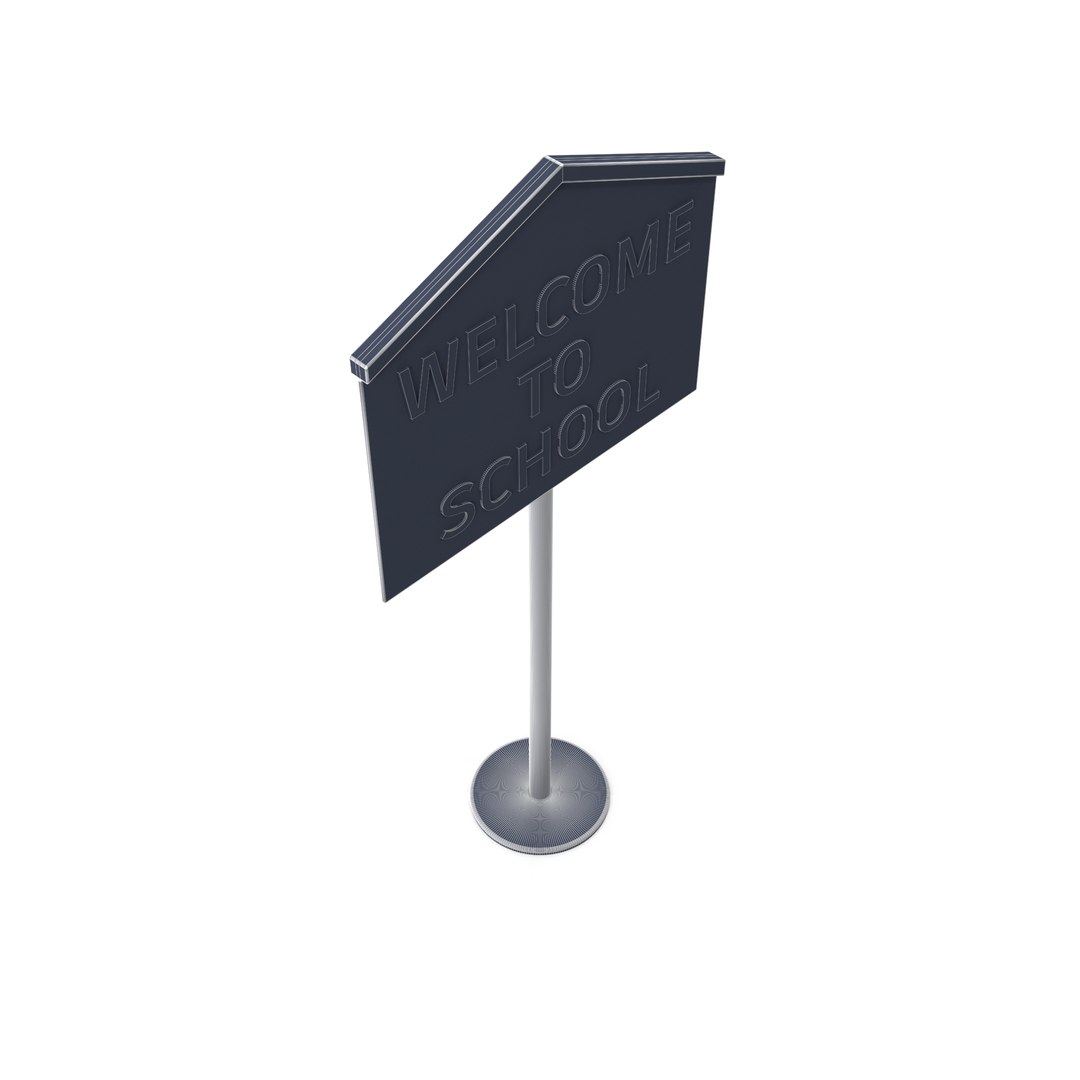 3D 3D Model Of Wooden Sign With Metal Stand - TurboSquid 2305367