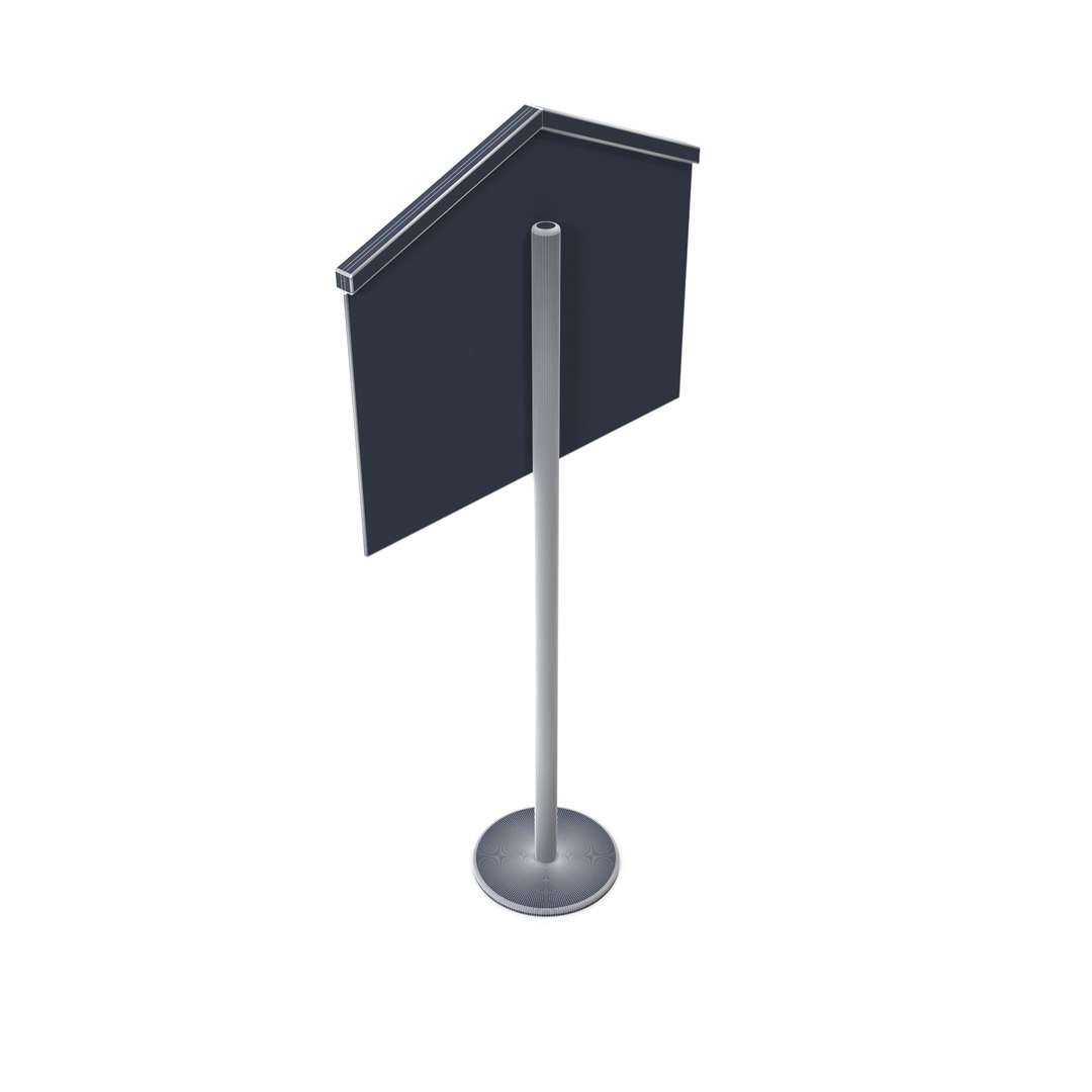 3D 3D Model Of Wooden Sign With Metal Stand - TurboSquid 2305367