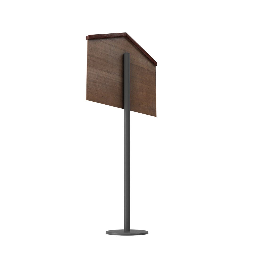 3D 3D Model Of Wooden Sign With Metal Stand - TurboSquid 2305367