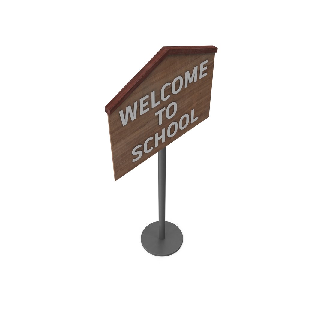3D 3D Model Of Wooden Sign With Metal Stand - TurboSquid 2305367