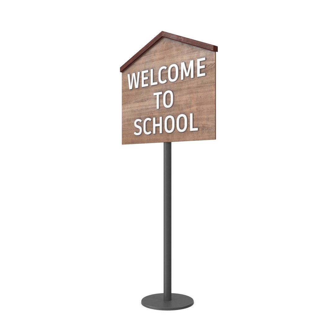 3D 3D Model Of Wooden Sign With Metal Stand - TurboSquid 2305367