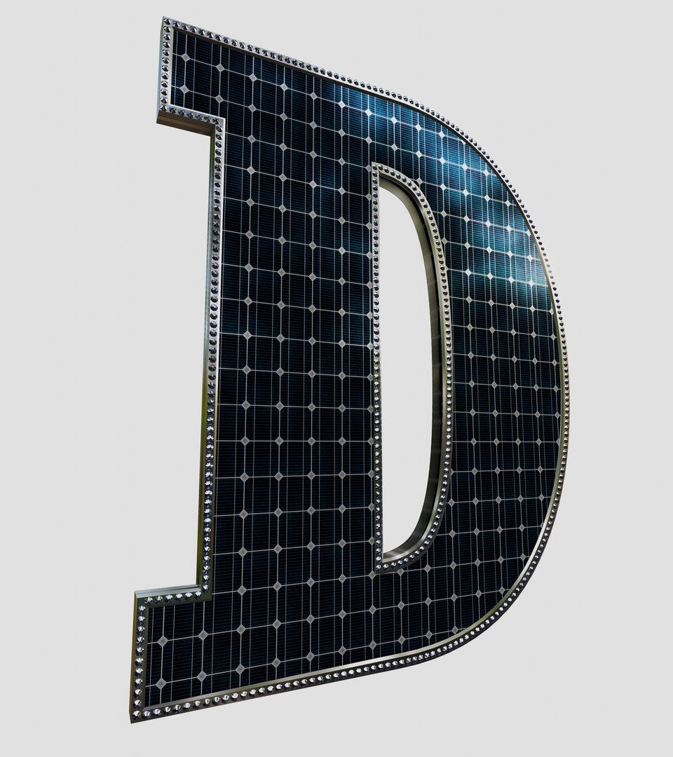 Solar Panel Letter - D 3D - TurboSquid 2242047