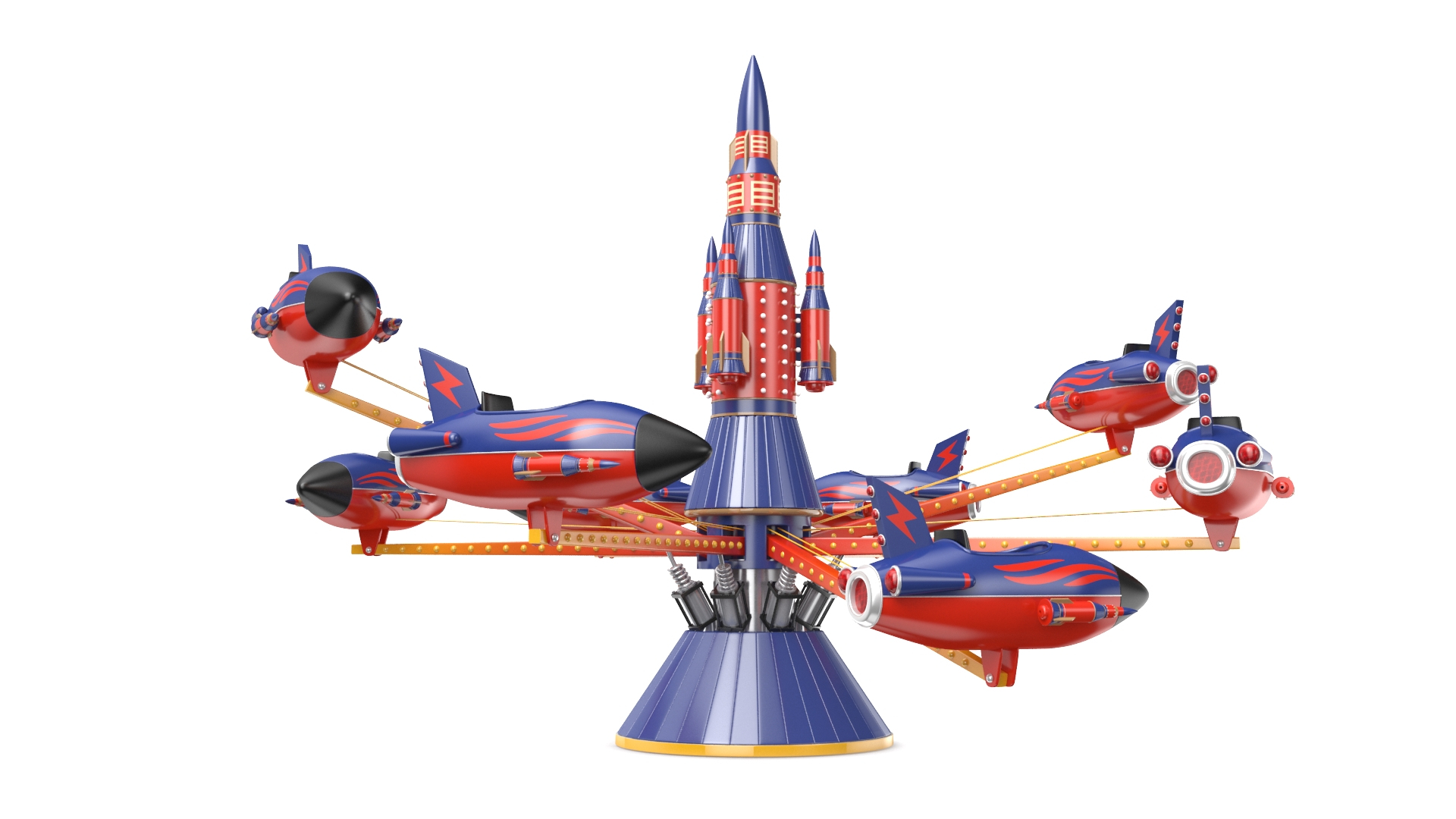 3D Rocket Carousel Amusement Park - TurboSquid 1185311