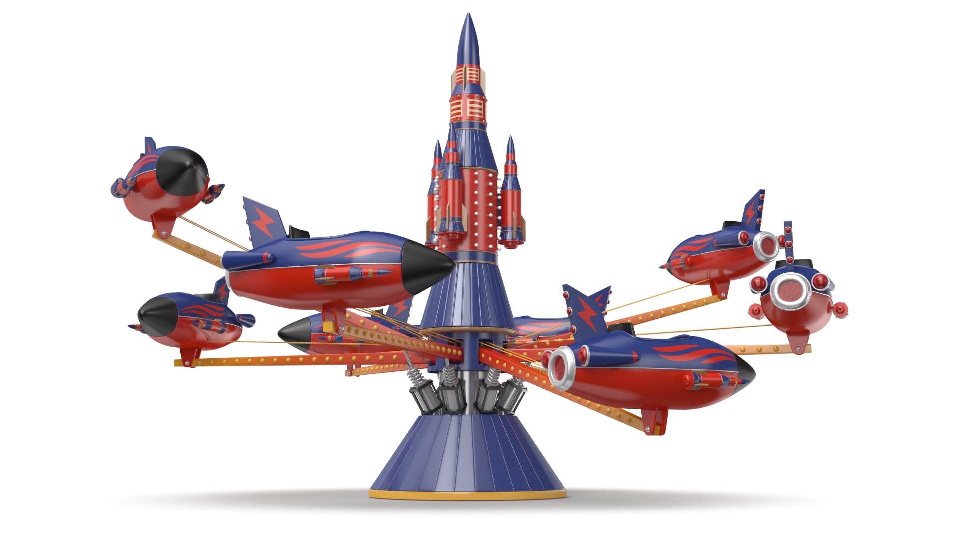 3D Rocket Carousel Amusement Park - TurboSquid 1185311