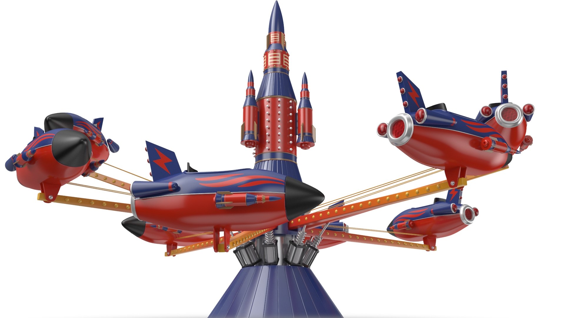 3D Rocket Carousel Amusement Park - TurboSquid 1185311