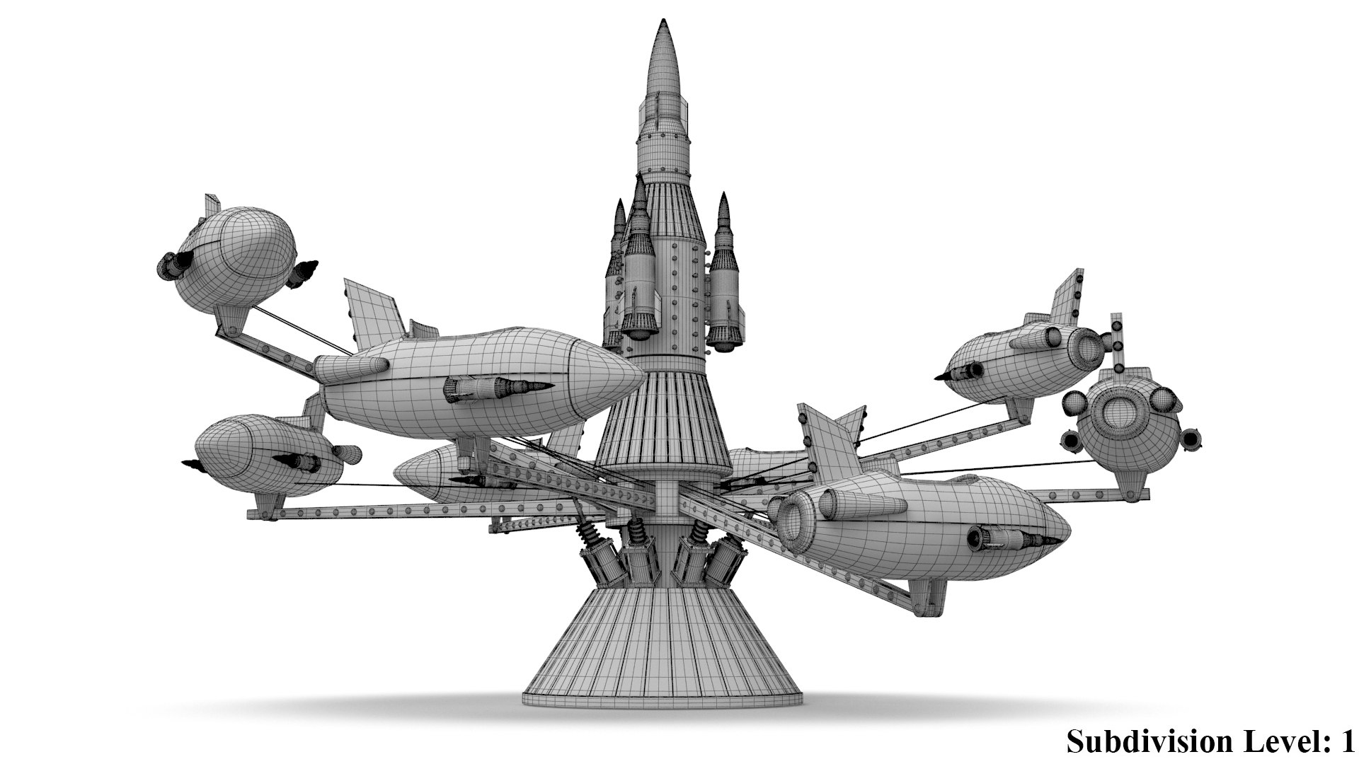 3D Rocket Carousel Amusement Park - TurboSquid 1185311