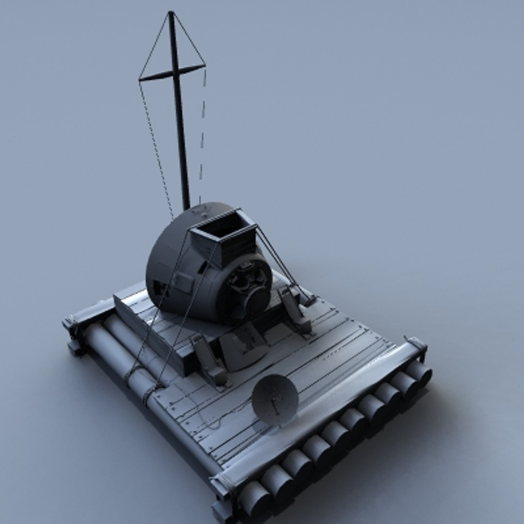 3d 3ds Space Capsule Raft