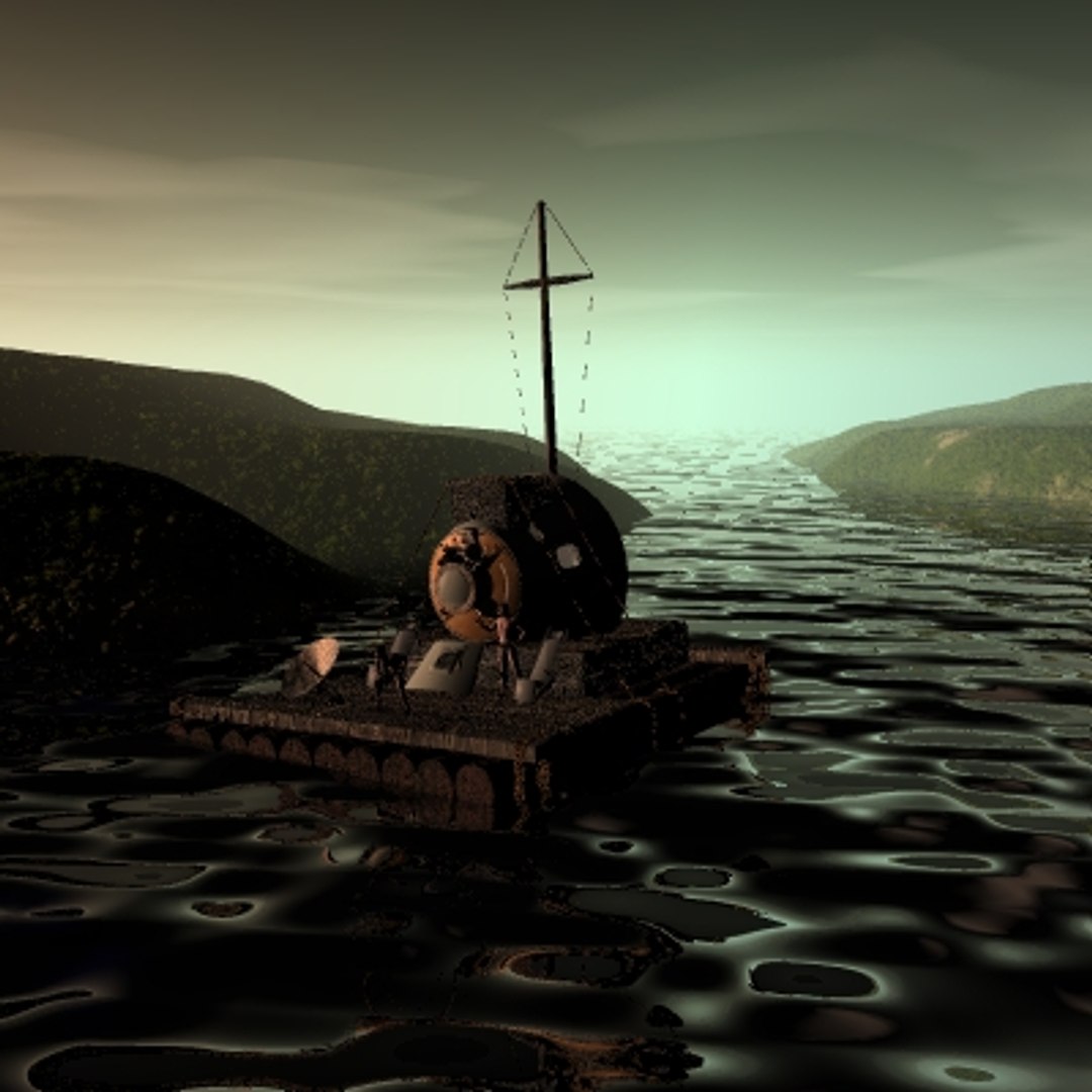 3d 3ds Space Capsule Raft