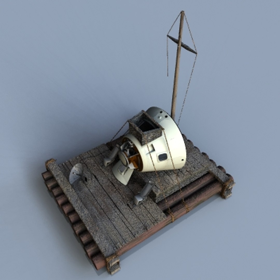 3d 3ds Space Capsule Raft